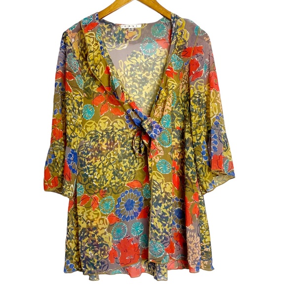 CAbi | Tops | Cabi Shakespeare Boho Floral Kimono Tunic Top | Poshmark